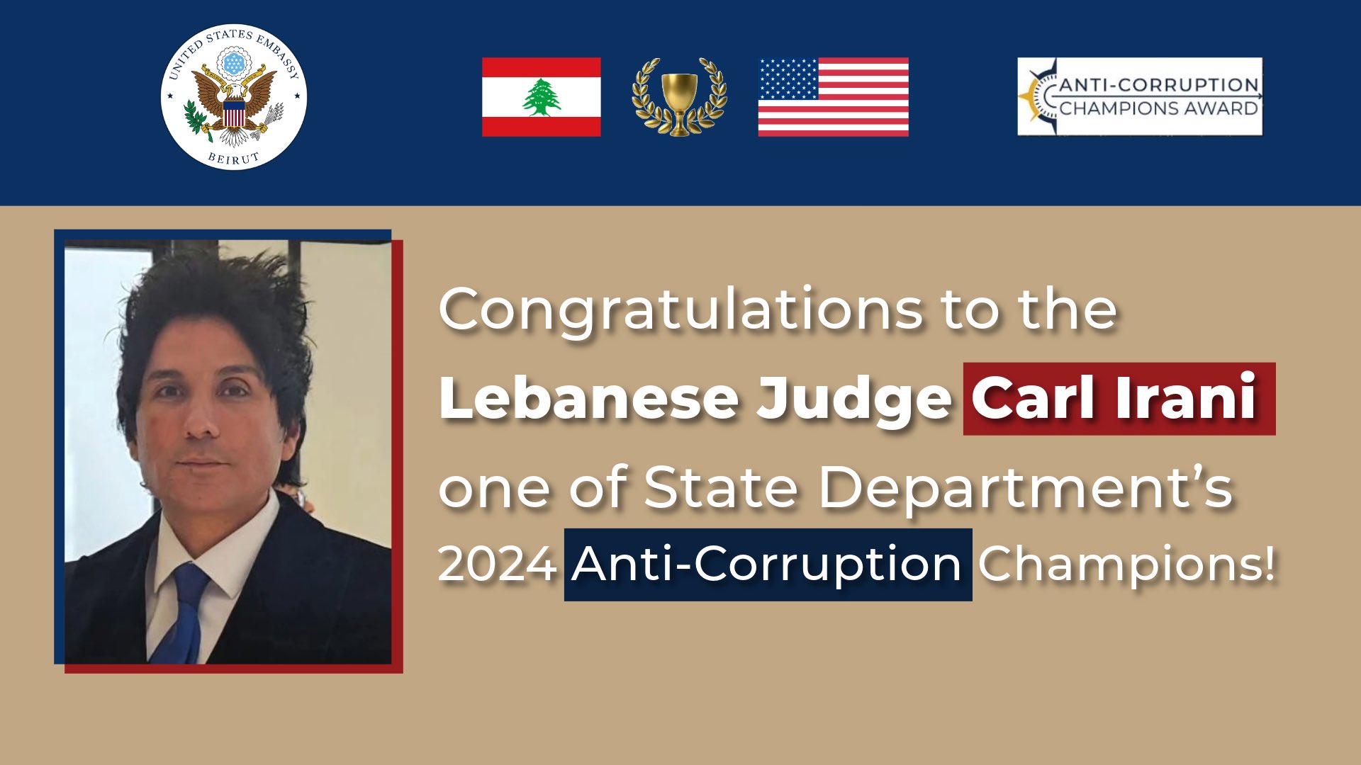 U.S. Department of State Honors Judge Carl Irani for Unyielding ...